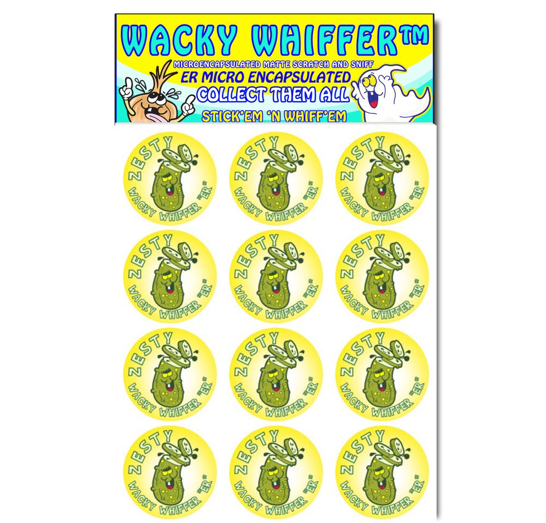 Dill Pickle, Zesty Scratch and Sniff Stickers - Wacky Whiffer - Etsy