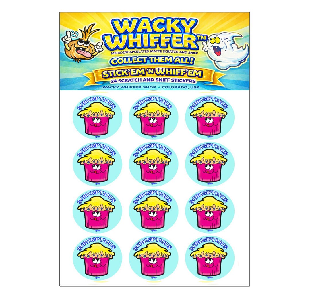 BLUEBERRY MUFFIN Wacky Whiffer ER Scratch and Sniff Stickers. Long ...