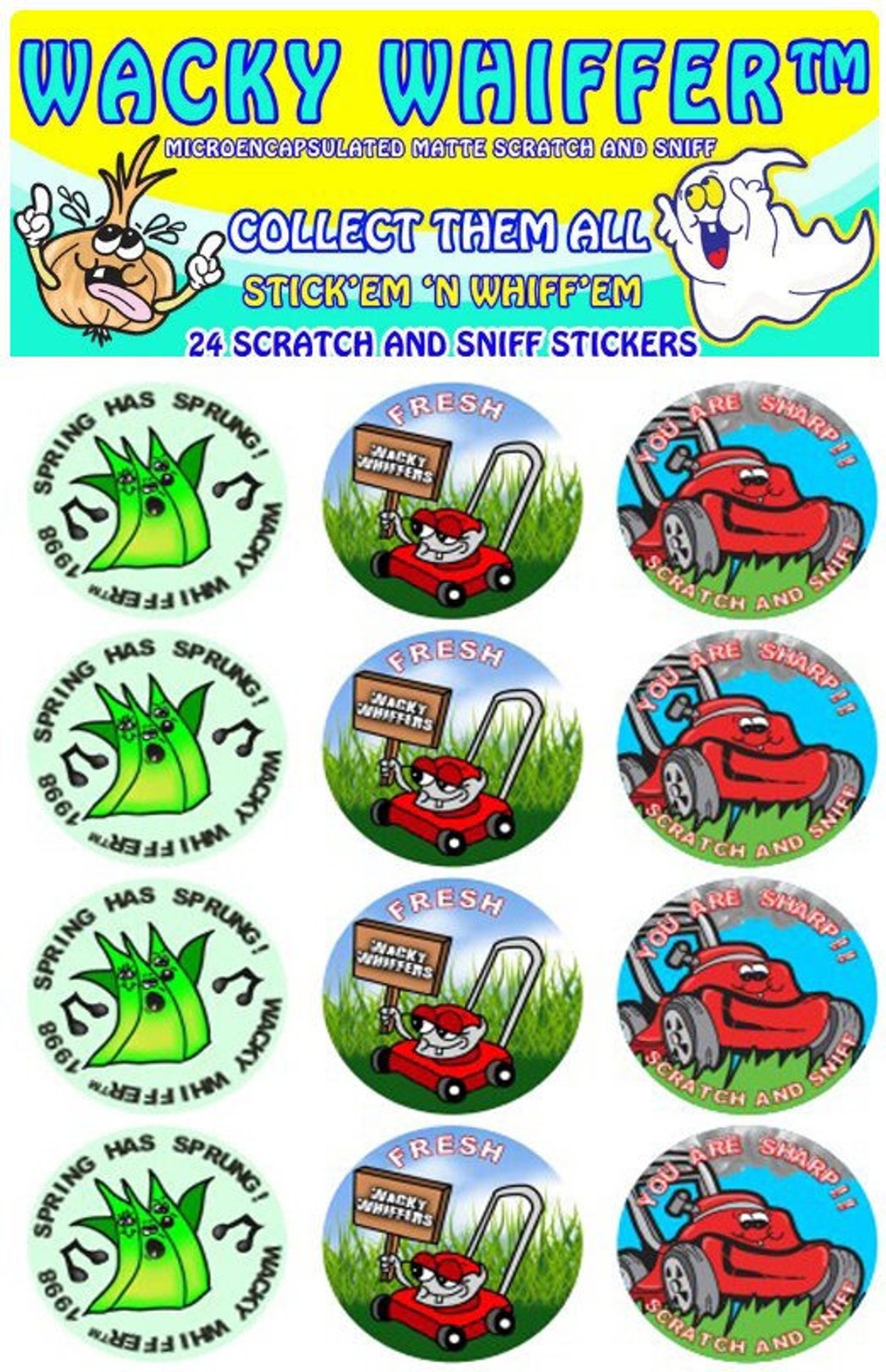 Retro Style Grass Scented Sniff Stickers for Fun, Collecting, Albums ...