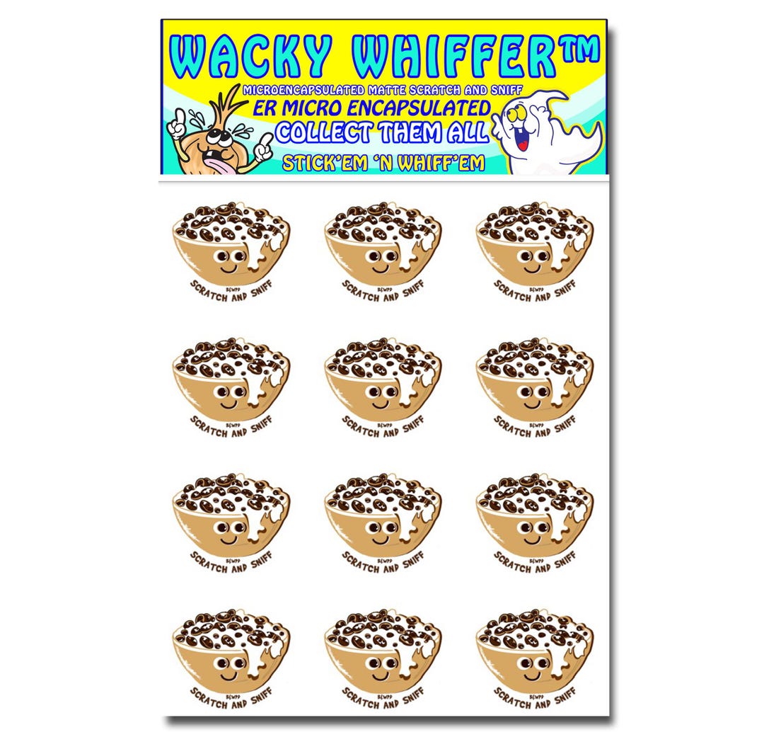 Cocoa Cereal Scented Scratch and Sniff Stickers - Wacky Whiffer ER - Etsy