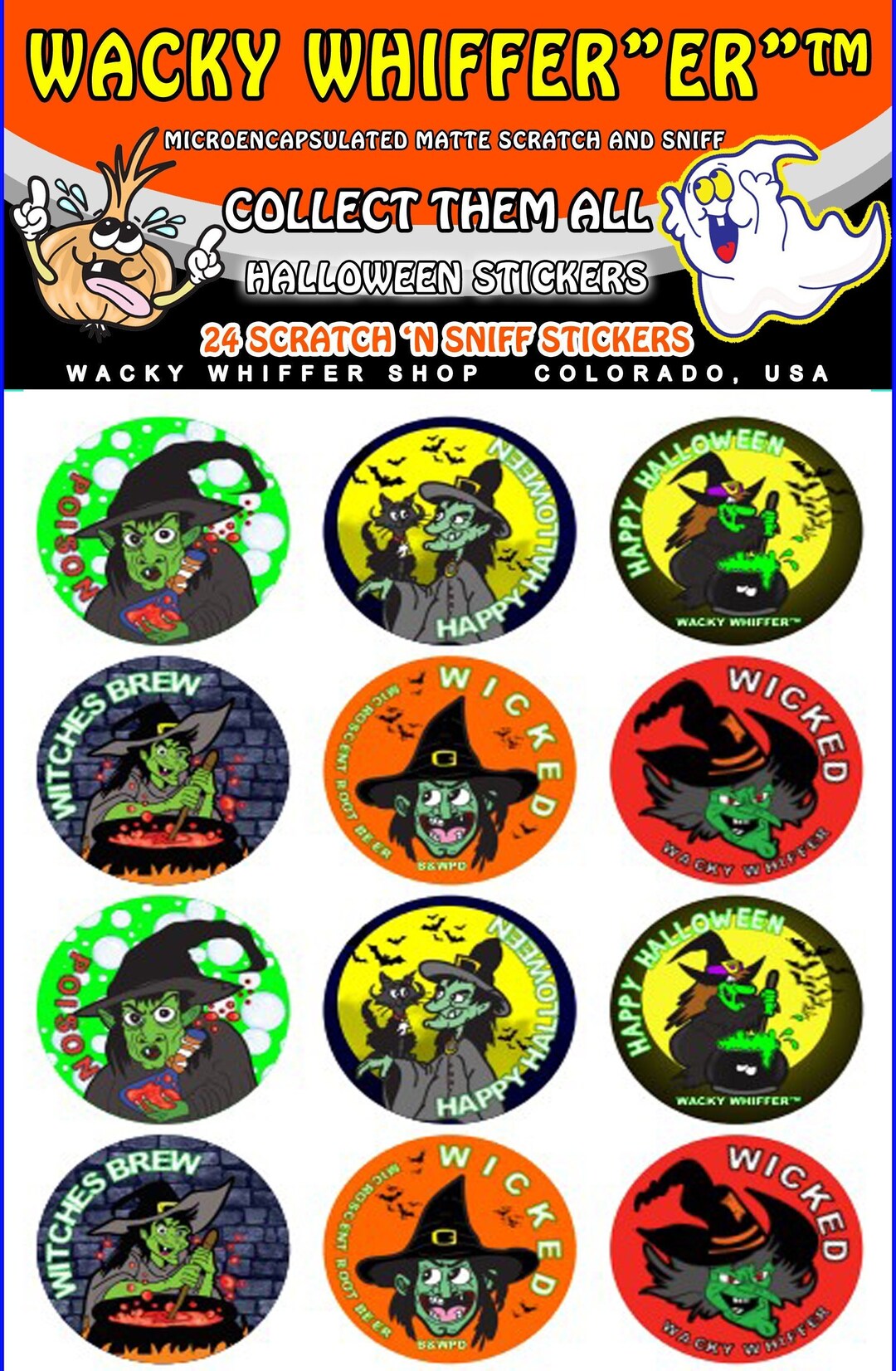 24 Pack Wacky Whiffer "er" MATTE MICROENCAPSULATED Scratch and Sniff ...