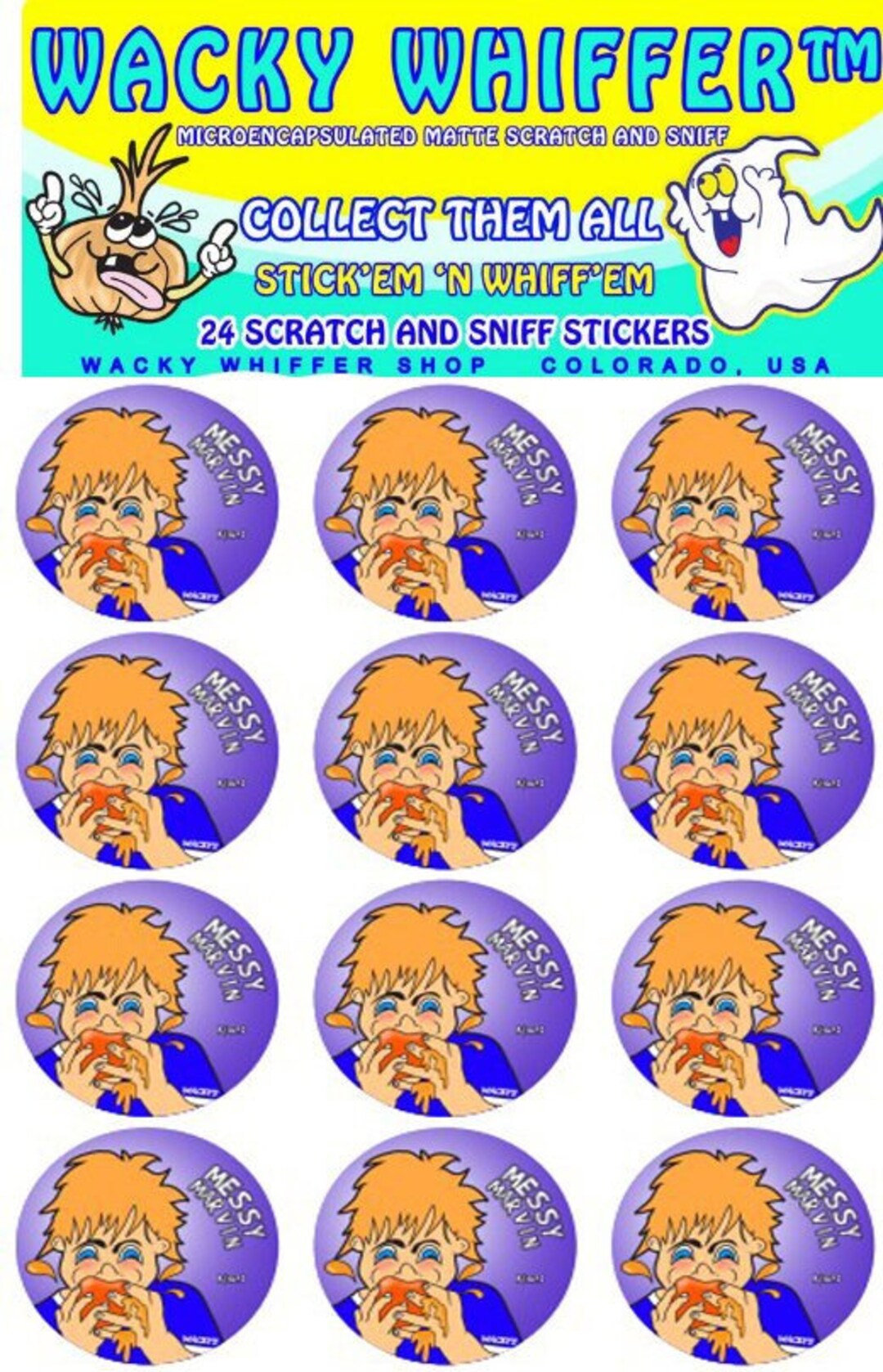 24-pack Messy Marvin Orange Scratch and Sniff Stickers - Etsy