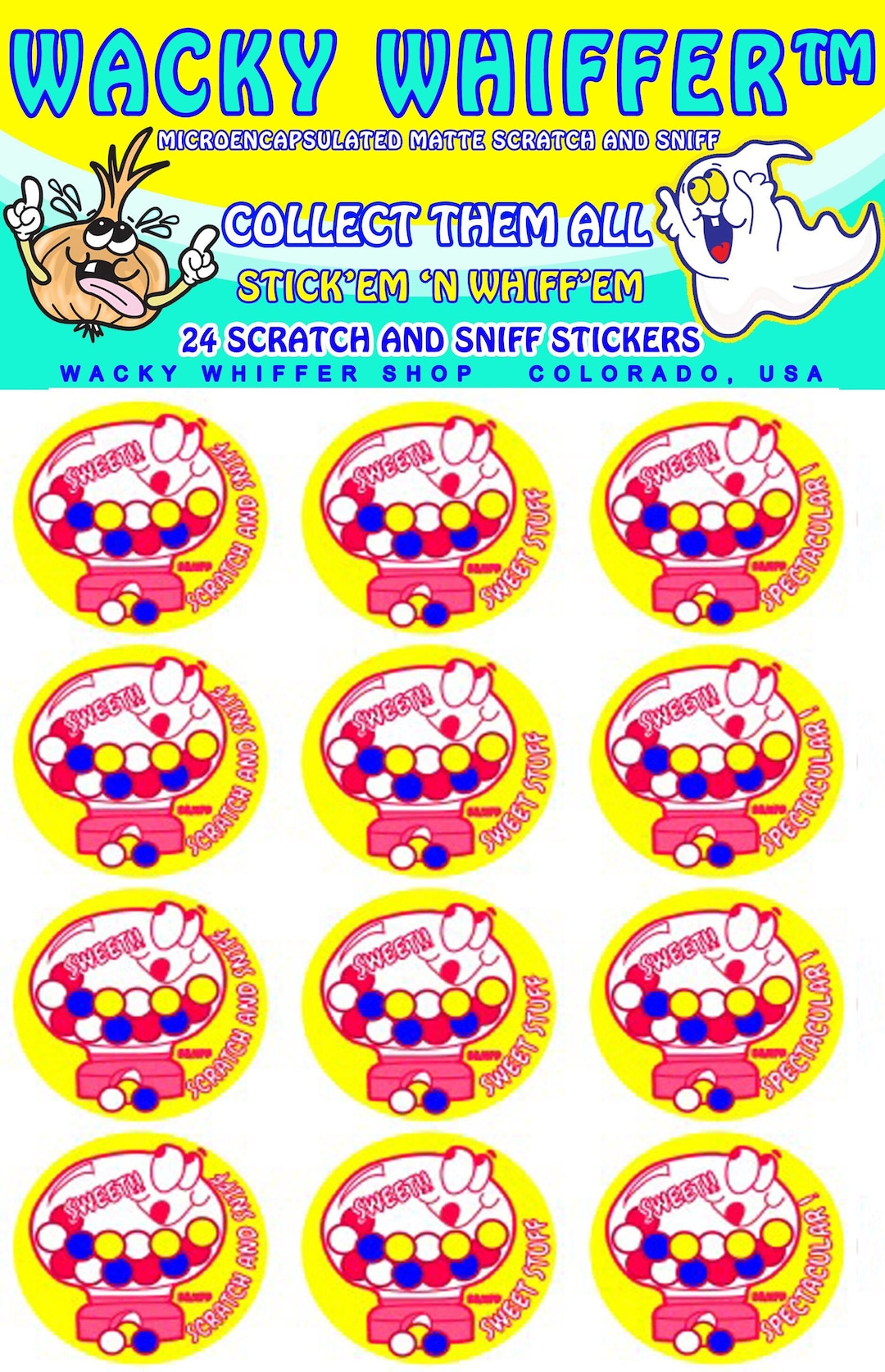 Bubblegum Machine Stickers for Giftbags, Scrapbooking and Fun ...