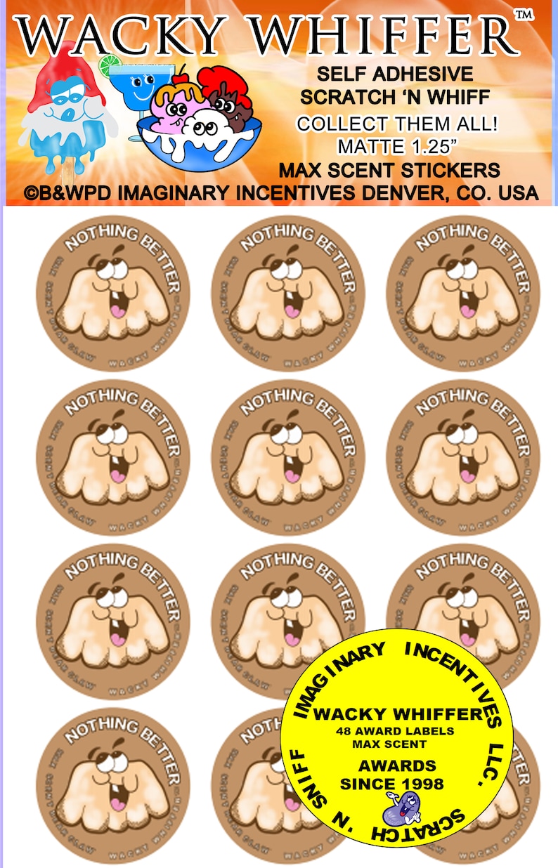 Stickers Big Pack Saltwater Taffy Sniff Stickers Wacky Whiffer Whiffers ...