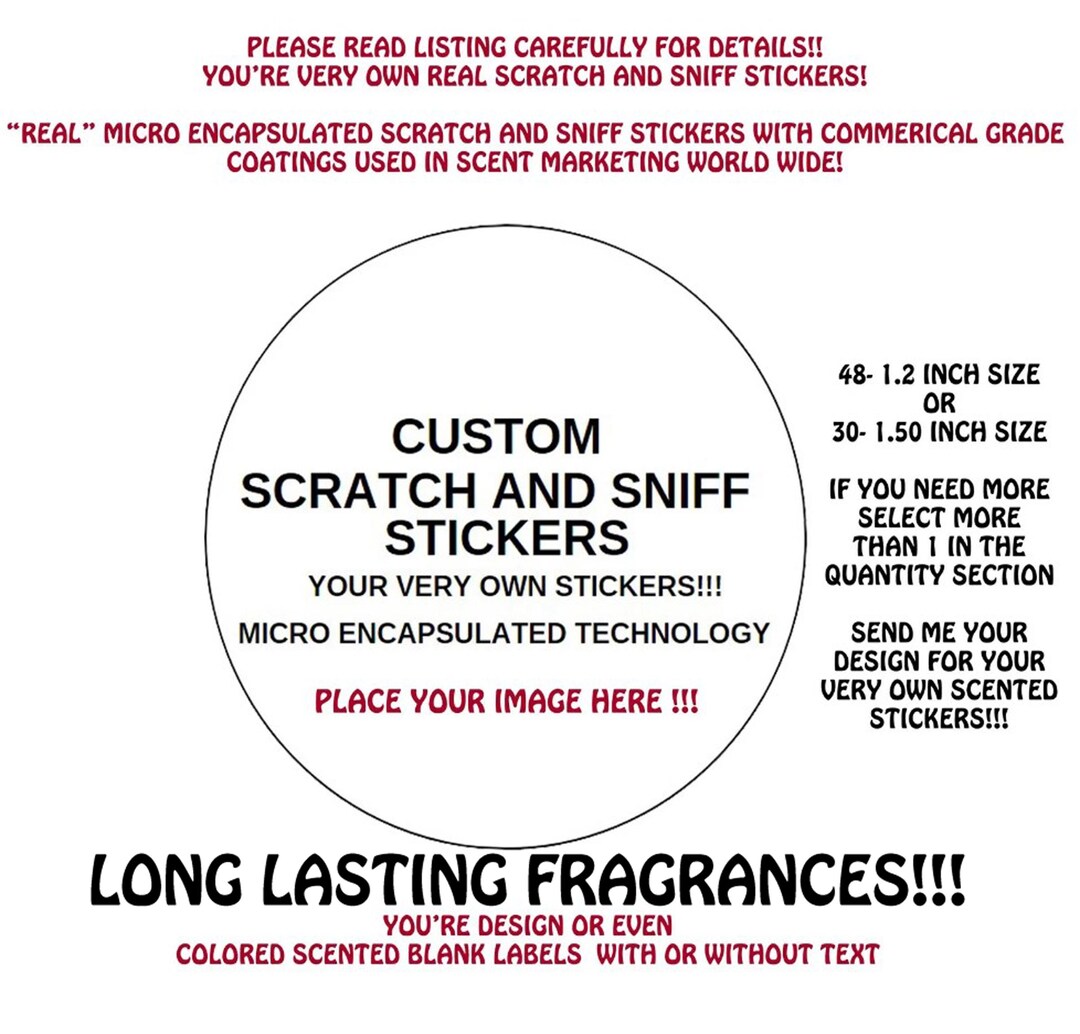 Custom Scratch and Sniff Stickers: Scented Marketing Labels. Stickers ...