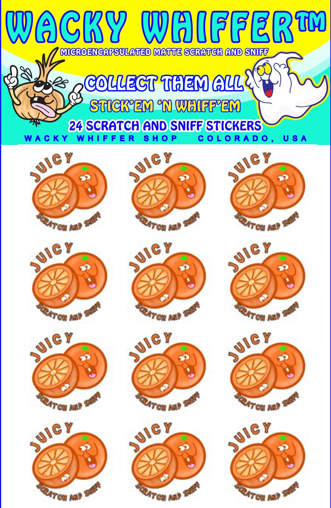 Wacky Whiffer Fresh Orange Scratch and Sniff Stickers - 24 Pack - Etsy