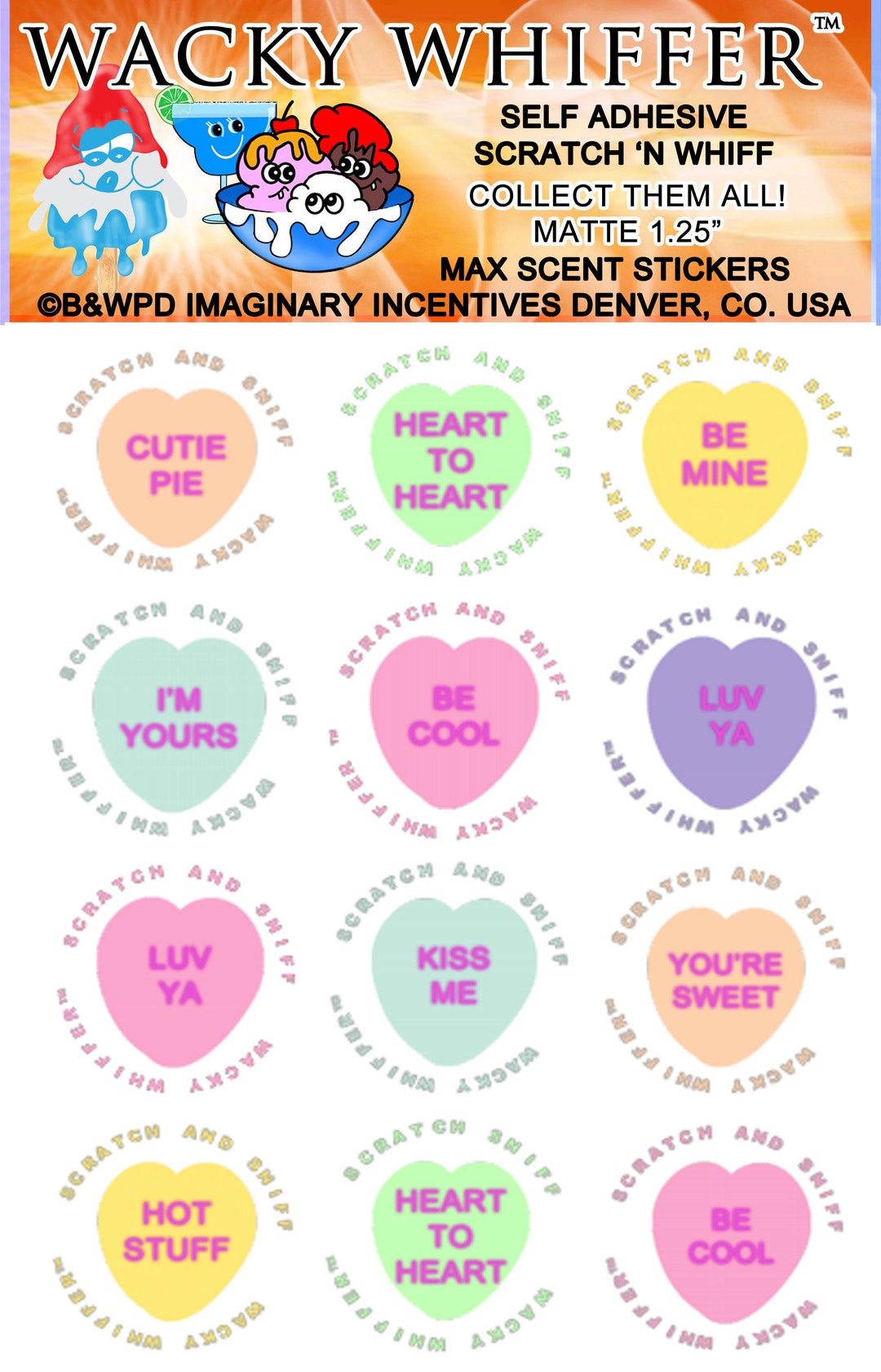 Valentines Stickers. Scented Scratch and Sniff Stickers for Valentines ...