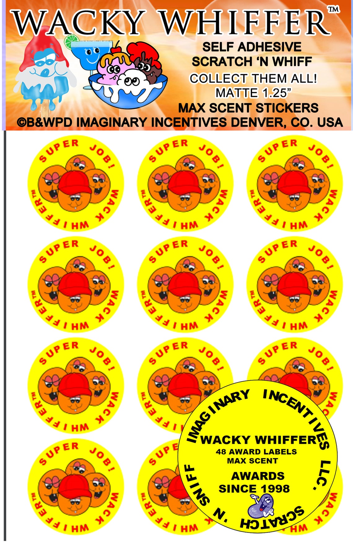 Wacky Whiffer Whiffers Matte MAX SCENT Scratch and Sniff | Etsy