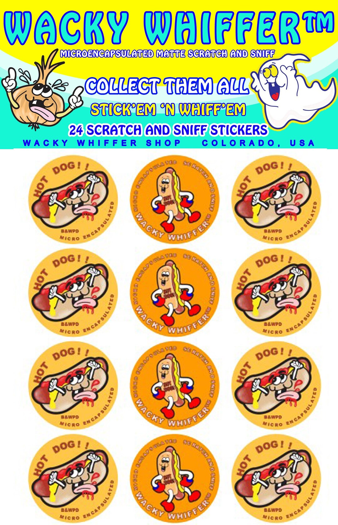 24 Pack Wacky Whiffer "er" MATTE MICROENCAPSULATED Scratch and Sniff ...