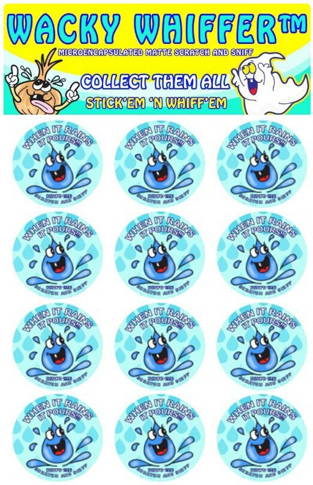 Vintage Wacky Whiffer Spring Rain Scratch and Sniff Stickers - Etsy