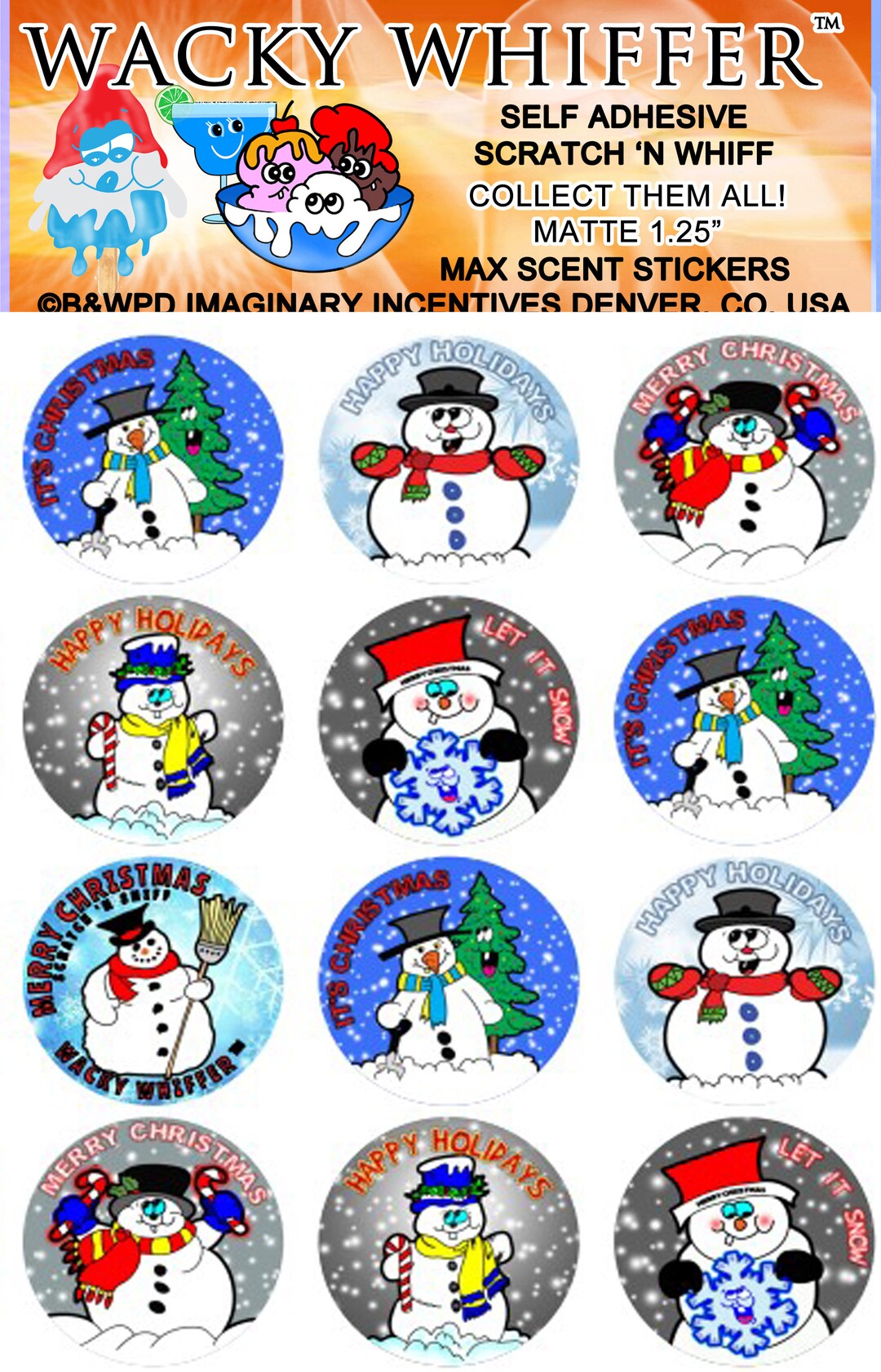 Christmas Stickers. Holiday Stickers. Scratch and Sniff Scented ...