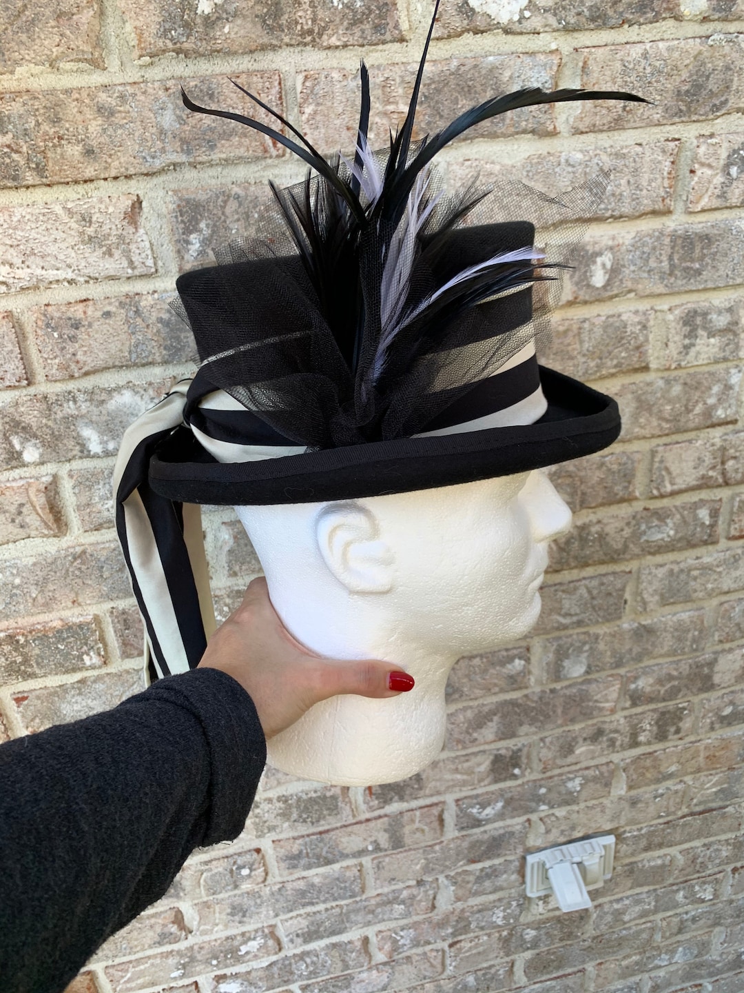 Feather Burlesque Top Hat - Etsy