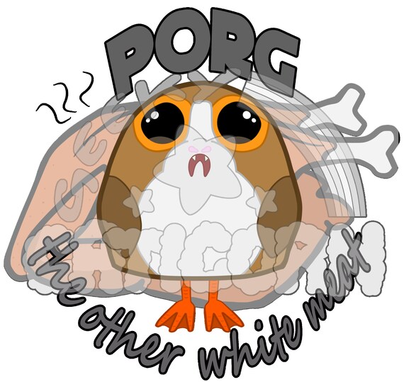 3 vinly Porg sticker | Etsy