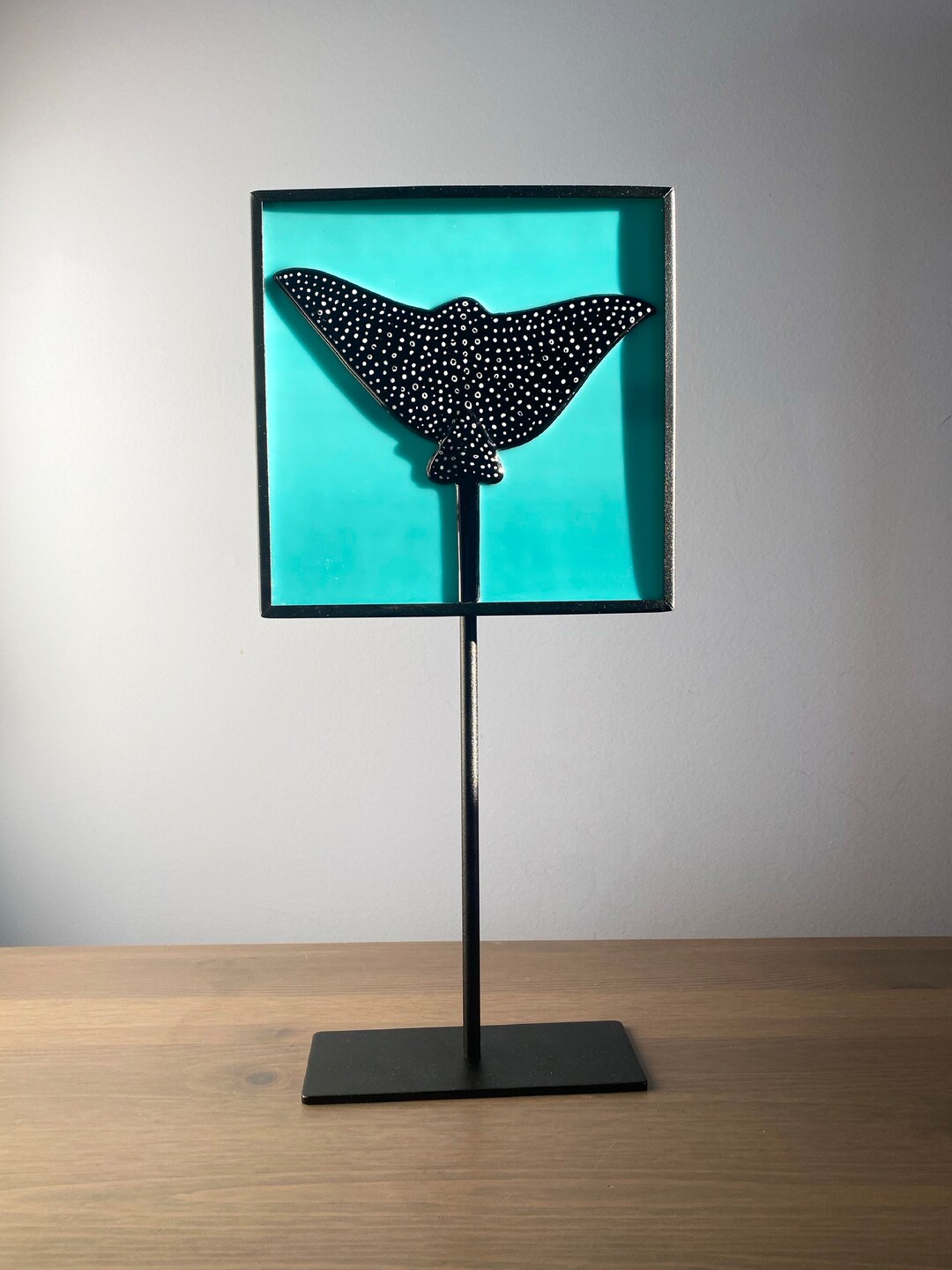 Spotted Eagle Ray Fuse Glass With Adjustable Stand - Etsy