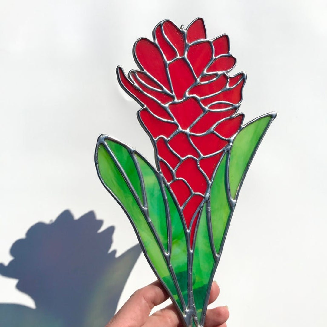 Made to Order Red Ginger Stained Glass - Etsy