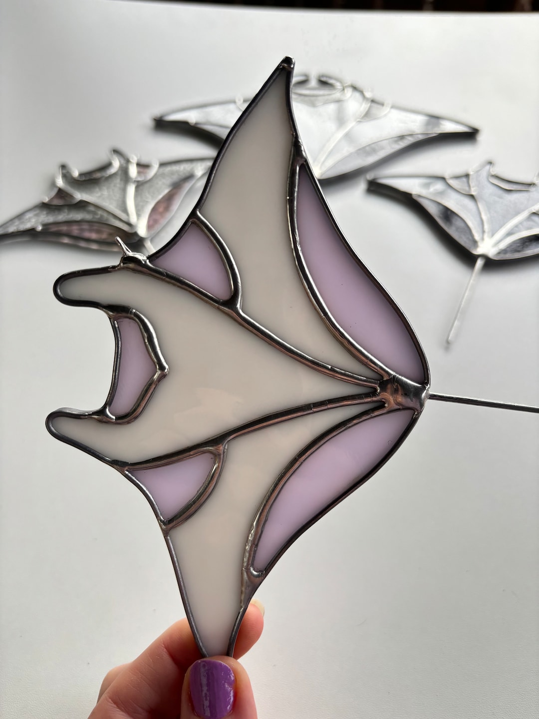 Cotton Candy Grape Manta Ray Stained Suncatcher - Etsy