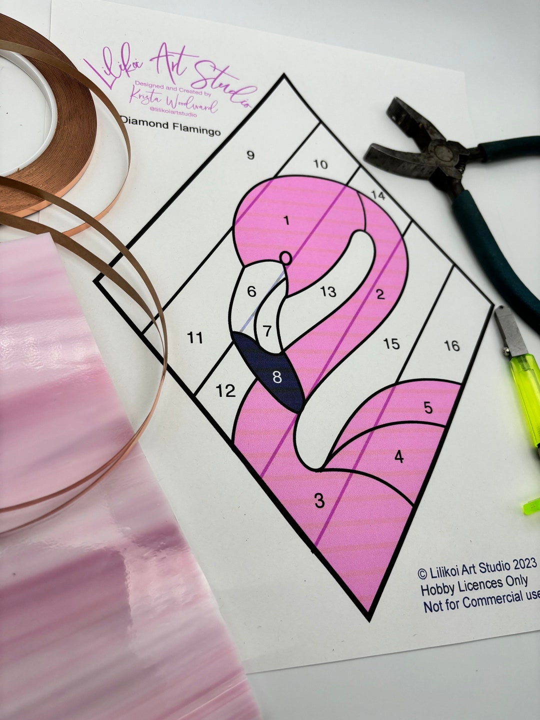 Lilikoiartstudio Stained Diamond Flamingo Pattern - Etsy