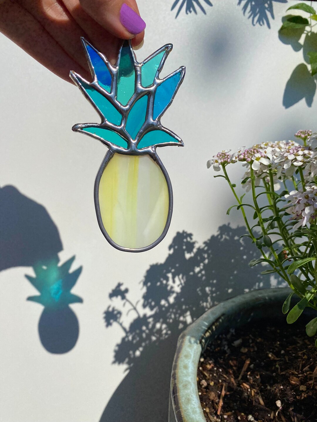Pineapple Stained Glass Suncatcher Small (1) - Etsy