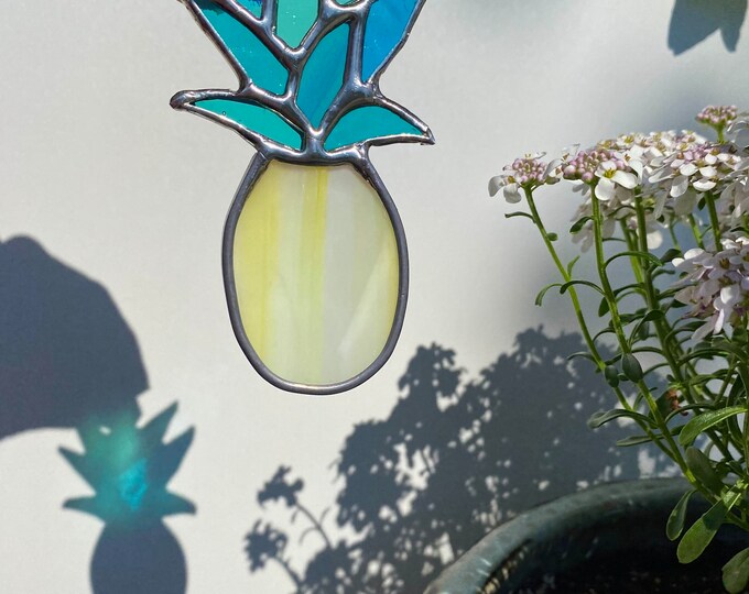 Pineapple Stained Glass Suncatcher Small (1) - Etsy