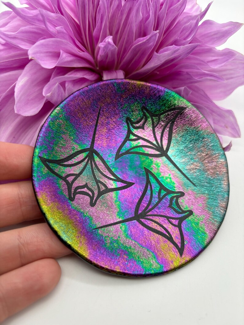 Iridescent Manta Rays Fused Glass Ring Dish - Etsy