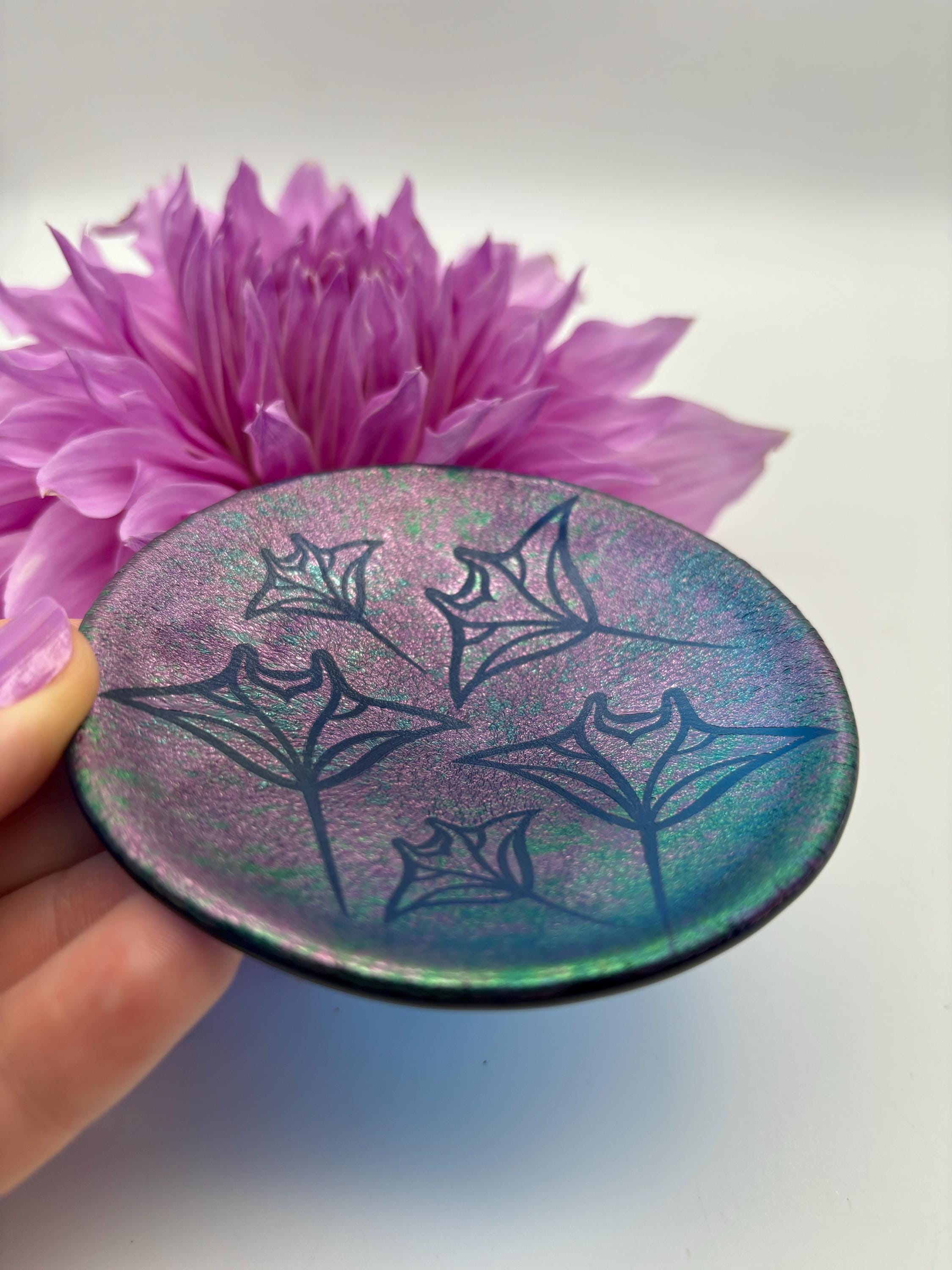 Iridescent Manta Rays Fused Glass Ring Dish - Etsy