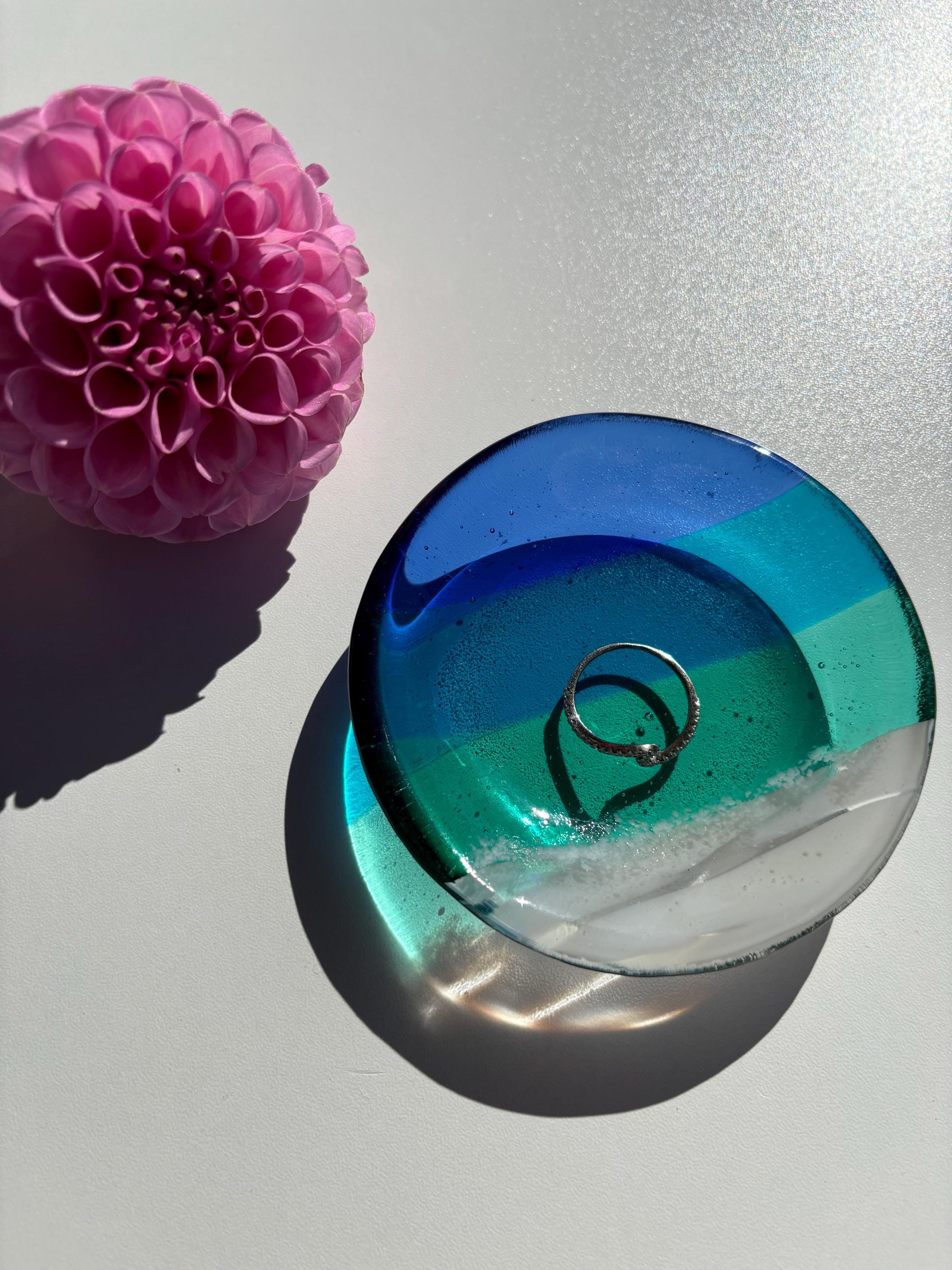 Ocean Fused Glass Ring Dish ( One Dish) - Etsy