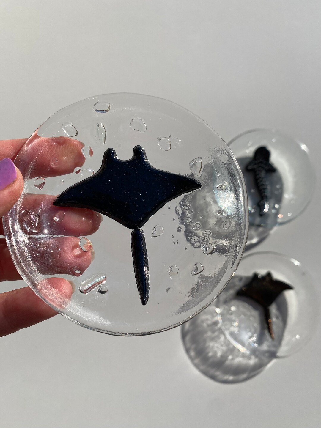 Handmade Fused Glass Ring Dish, Whale Shark or Manta Ray - Etsy