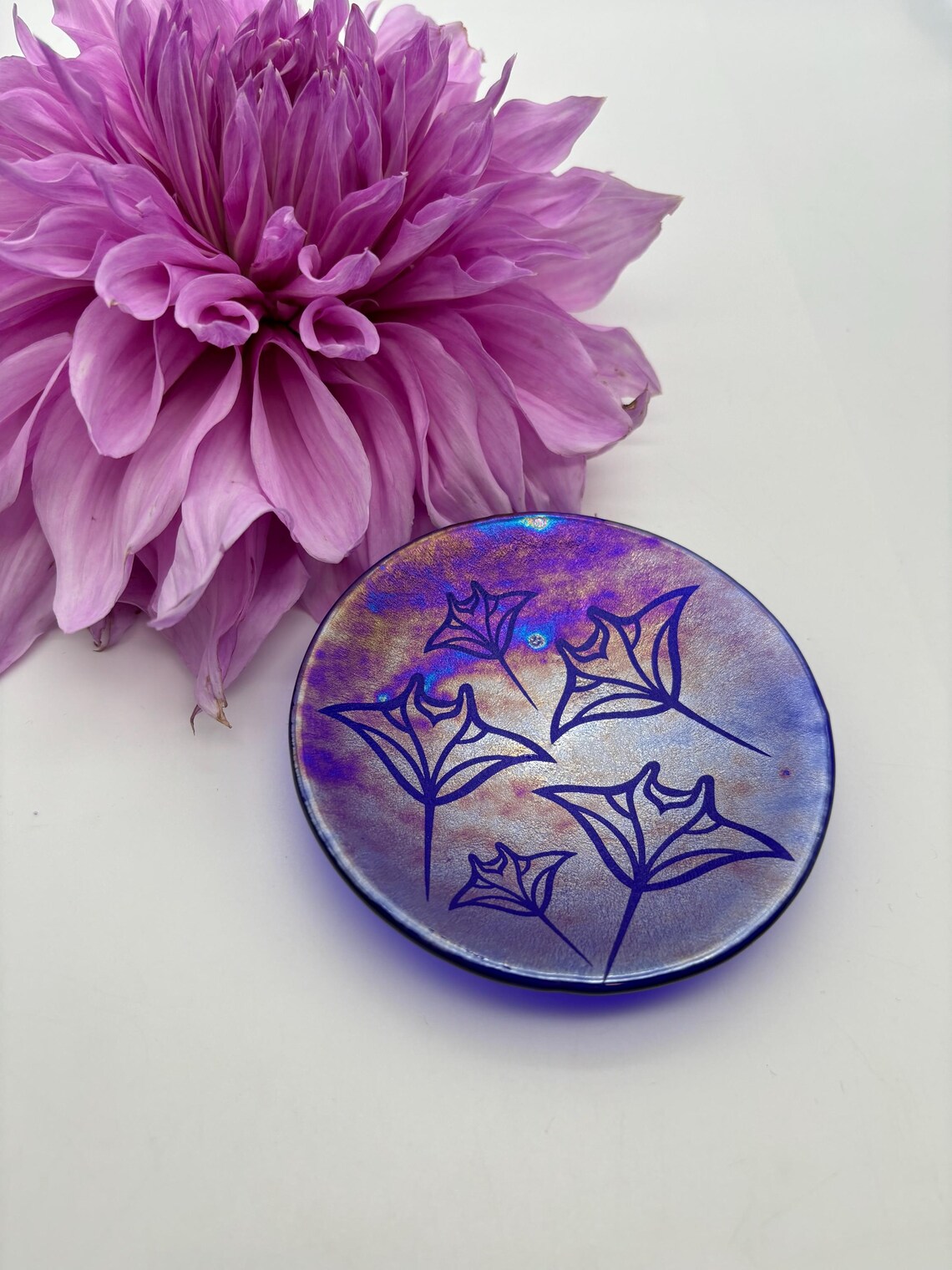 Iridescent Manta Rays Fused Glass Ring Dish - Etsy