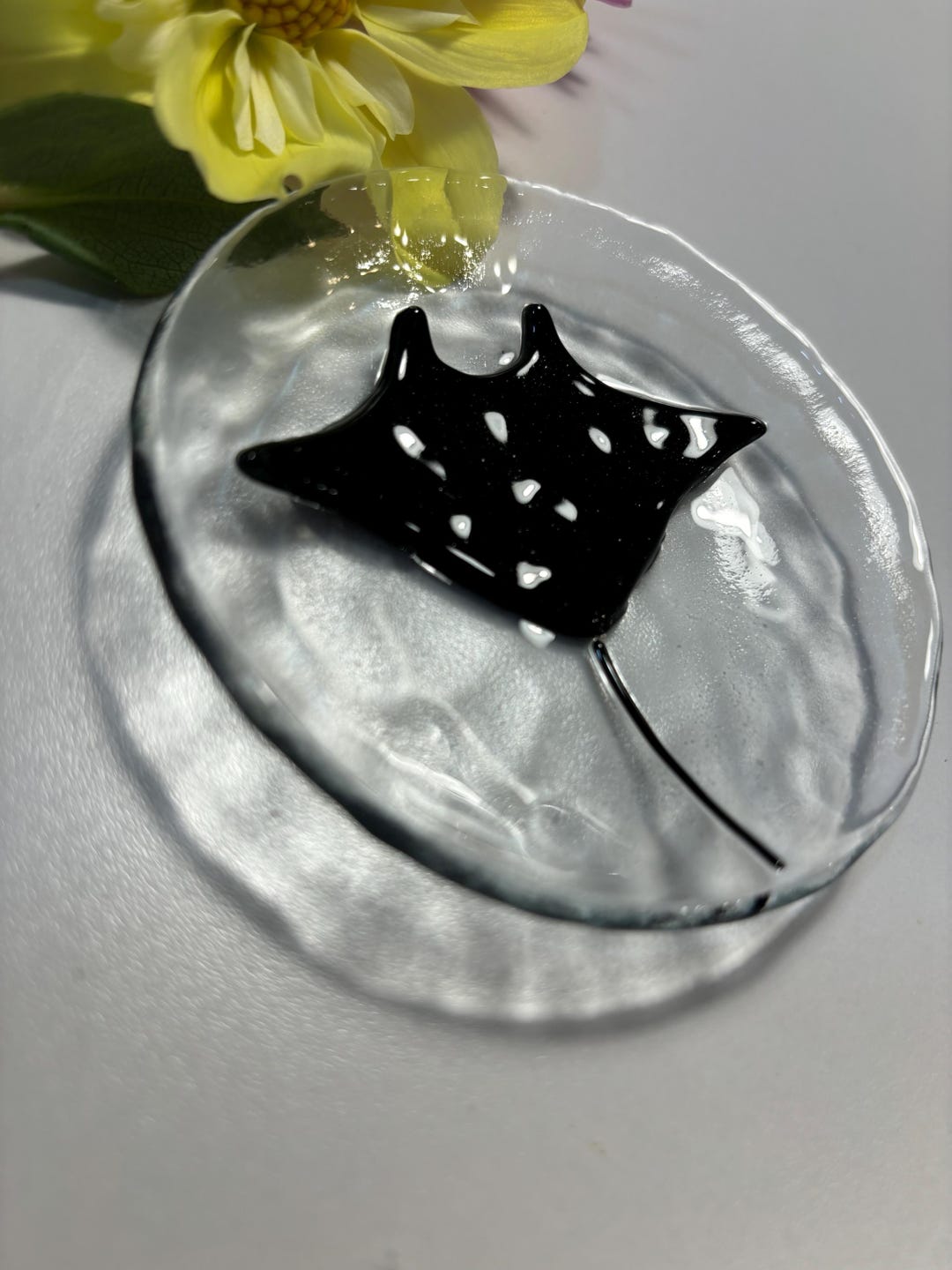 Sparkle Black Manta Ray Fused Glass Ring Dish/dish Mother’s Day Gift ...