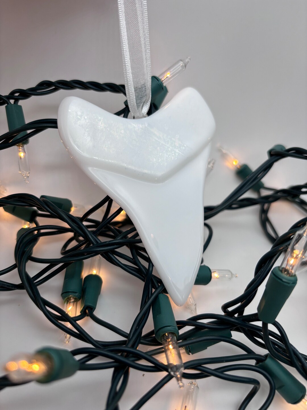 Fused Glass Shark Tooth Glass Shark Tooth Ornament, Decoration ...