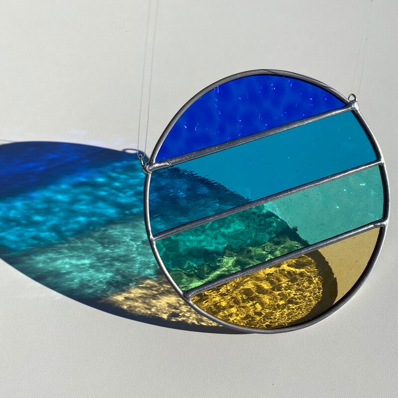 Aqua Stained Glass - Etsy