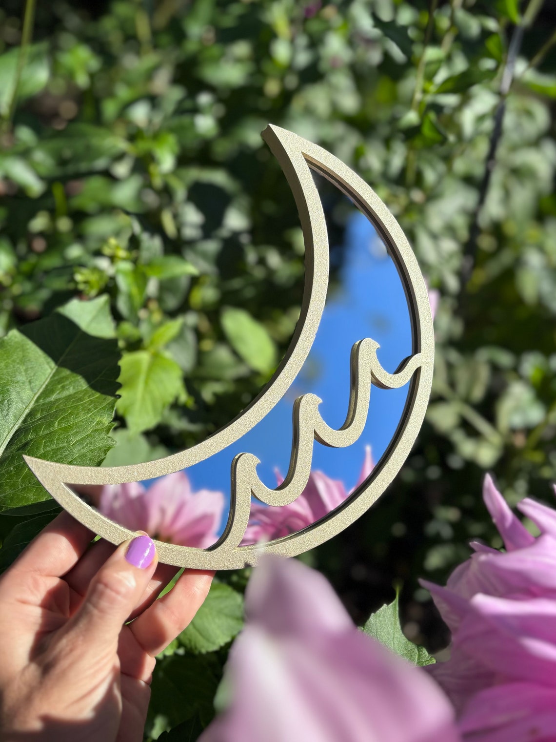 Mirror Wave Crescent Moon - Etsy