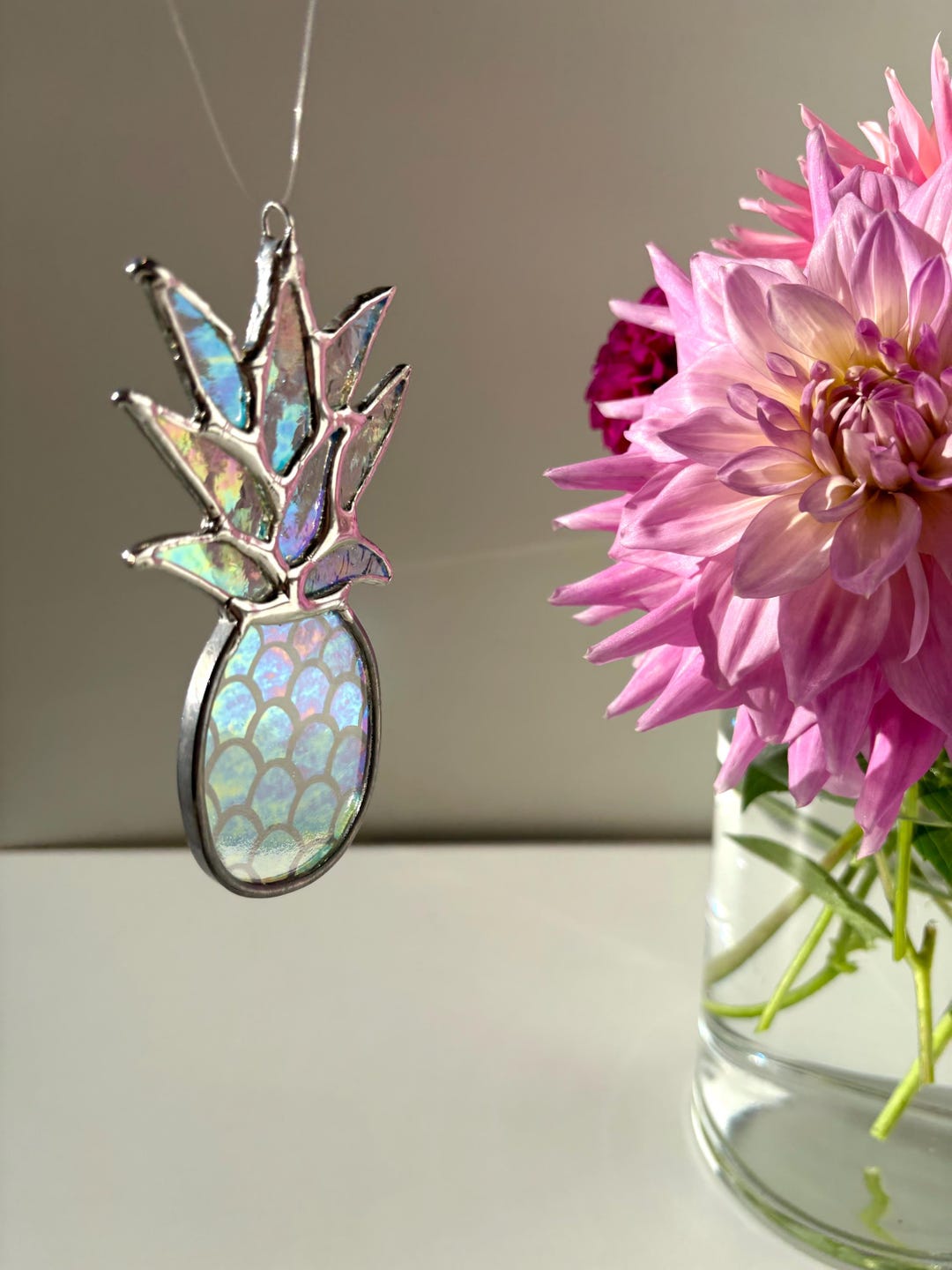 Iridescent Pineapple Stained Glass - Etsy