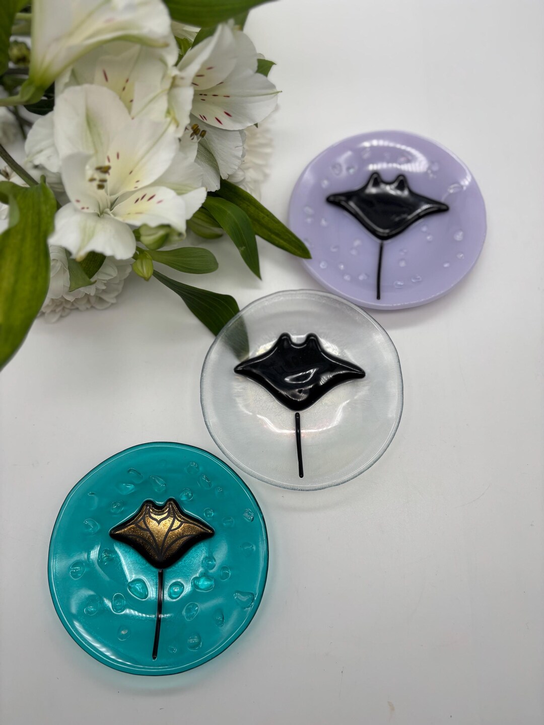 Manta Rays Fused Glass Ring Dish - Etsy