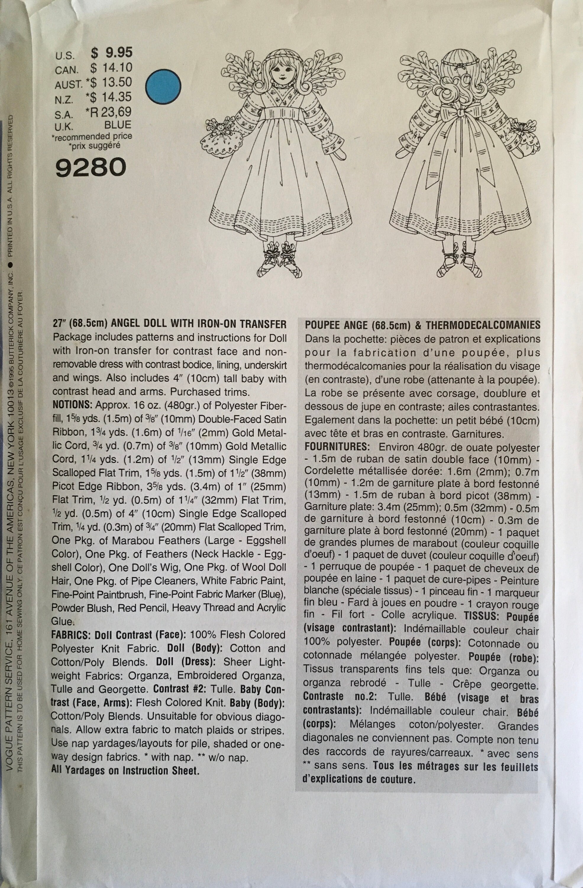 Vogue 9280 Craft Pattern vintage UNCUT - Etsy
