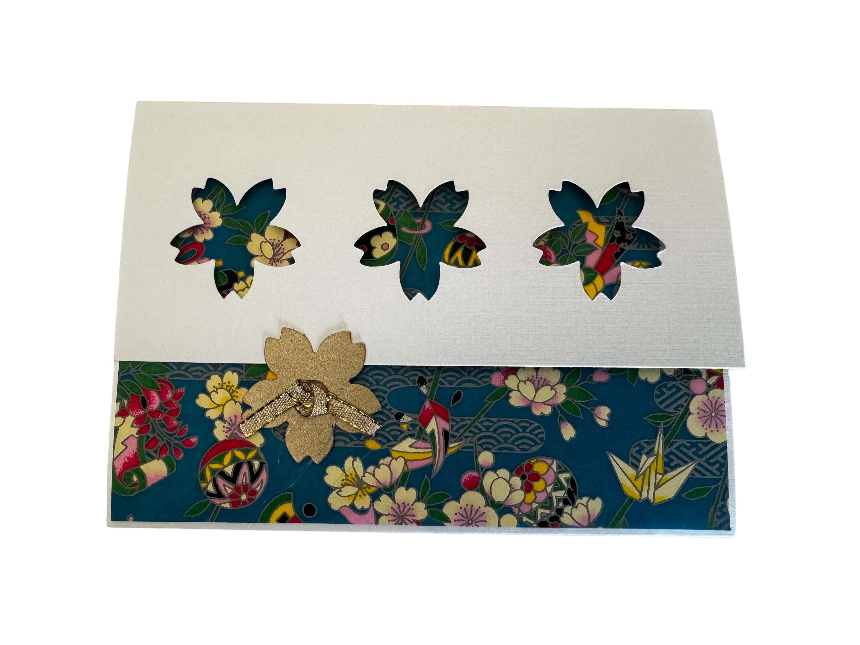 Japanese Chiyogami With Sakura Cut Greeting Cards set of 3 Sak - Etsy