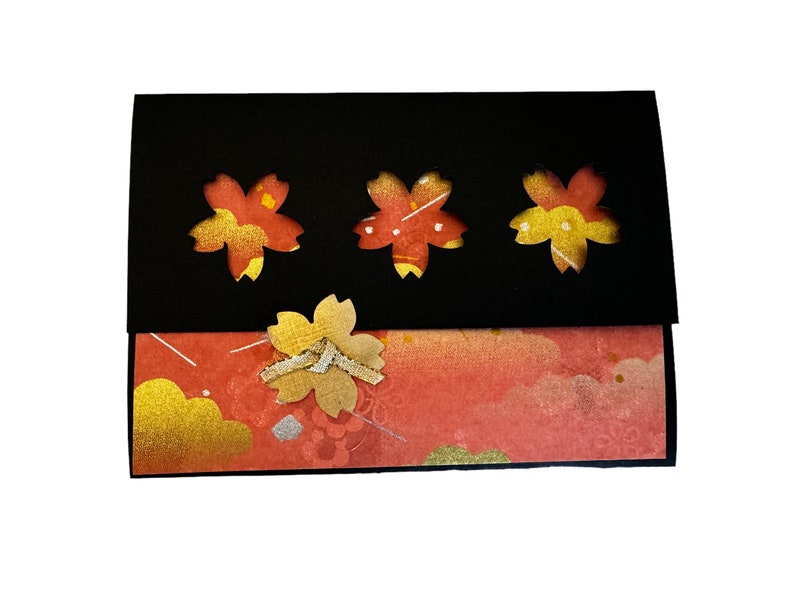 Japanese Chiyogami With Sakura Cut Greeting Cards set of 3 Sak - Etsy