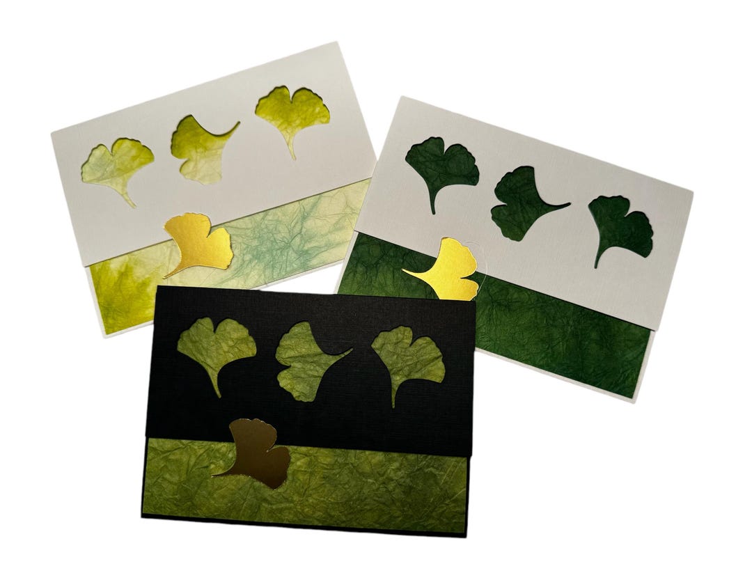 Ginko Cutout Pattern Japanese Chiyogami Greeting Cards (set of 3 ...