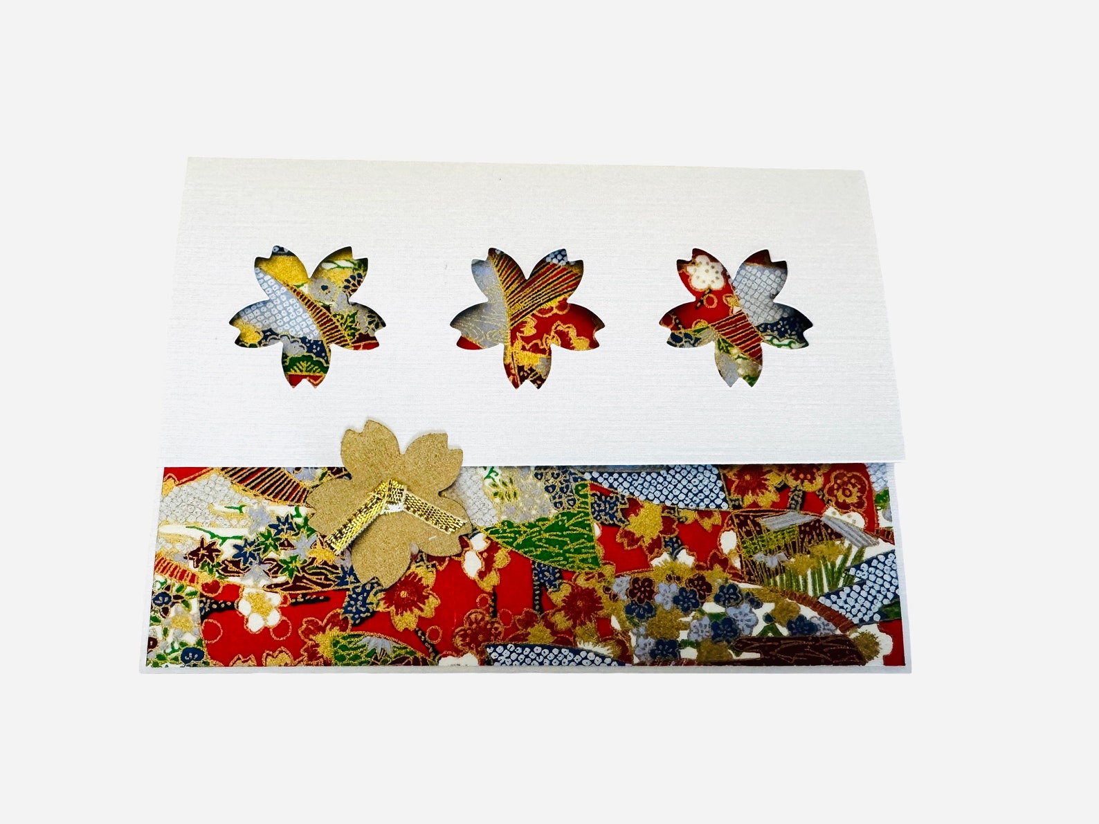 Japanese Chiyogami With Sakura Cut Greeting Cards set of 3 Sak - Etsy