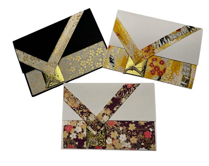 Latch Design Money/gift Card Holder With Japanese Chiyogami (set of 3 ...