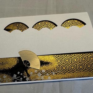 Sensu fan Cutout Pattern Japanese Chiyogami Greeting Cards set of 3 - Etsy