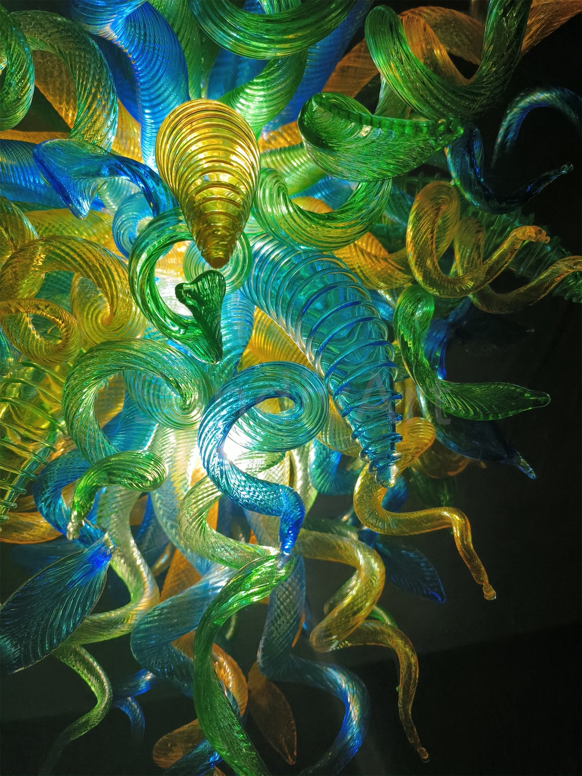 Custom Design Hand Made Blown Glass Chandelier for Staircase - Etsy