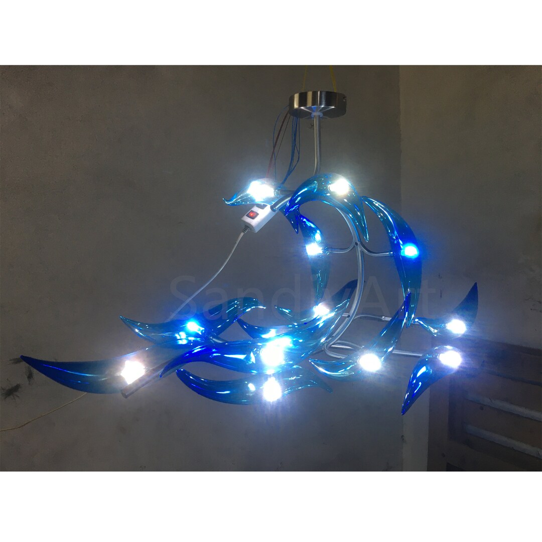 Hand Made Custom Design Glass Moon Lighting Blue Color - Etsy