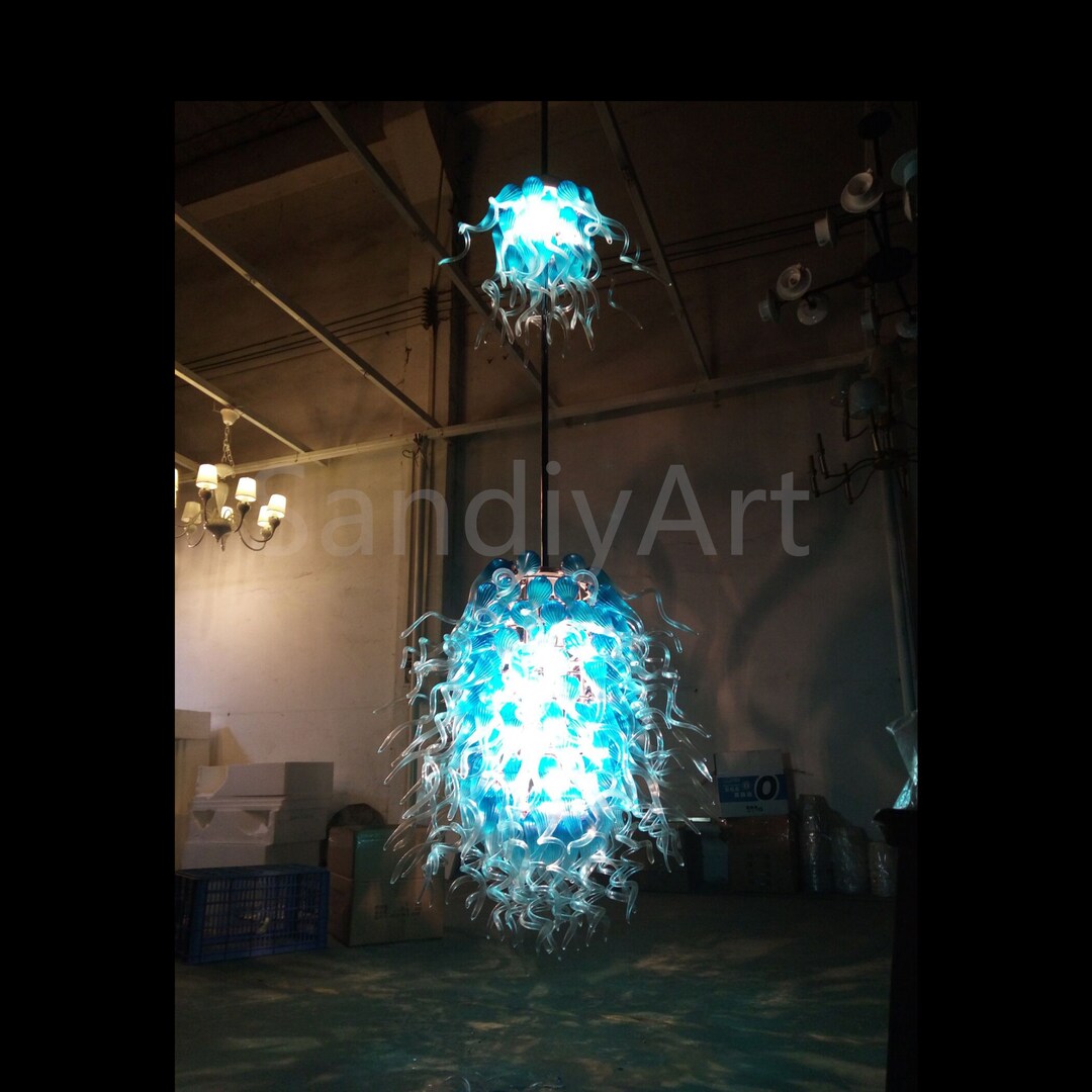 170cm Blue Blowing Glass Pendant Lighting Home & Hotel Decoration - Etsy