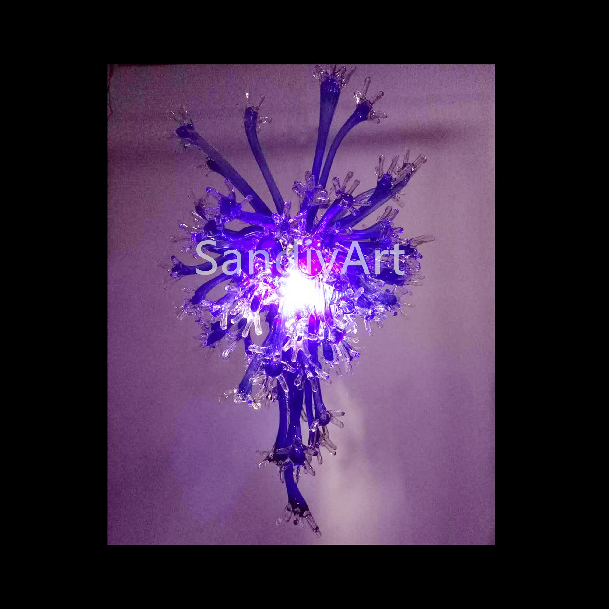 100cm Hand Made Murano Glass Snowflake Chandelier Restaurant - Etsy