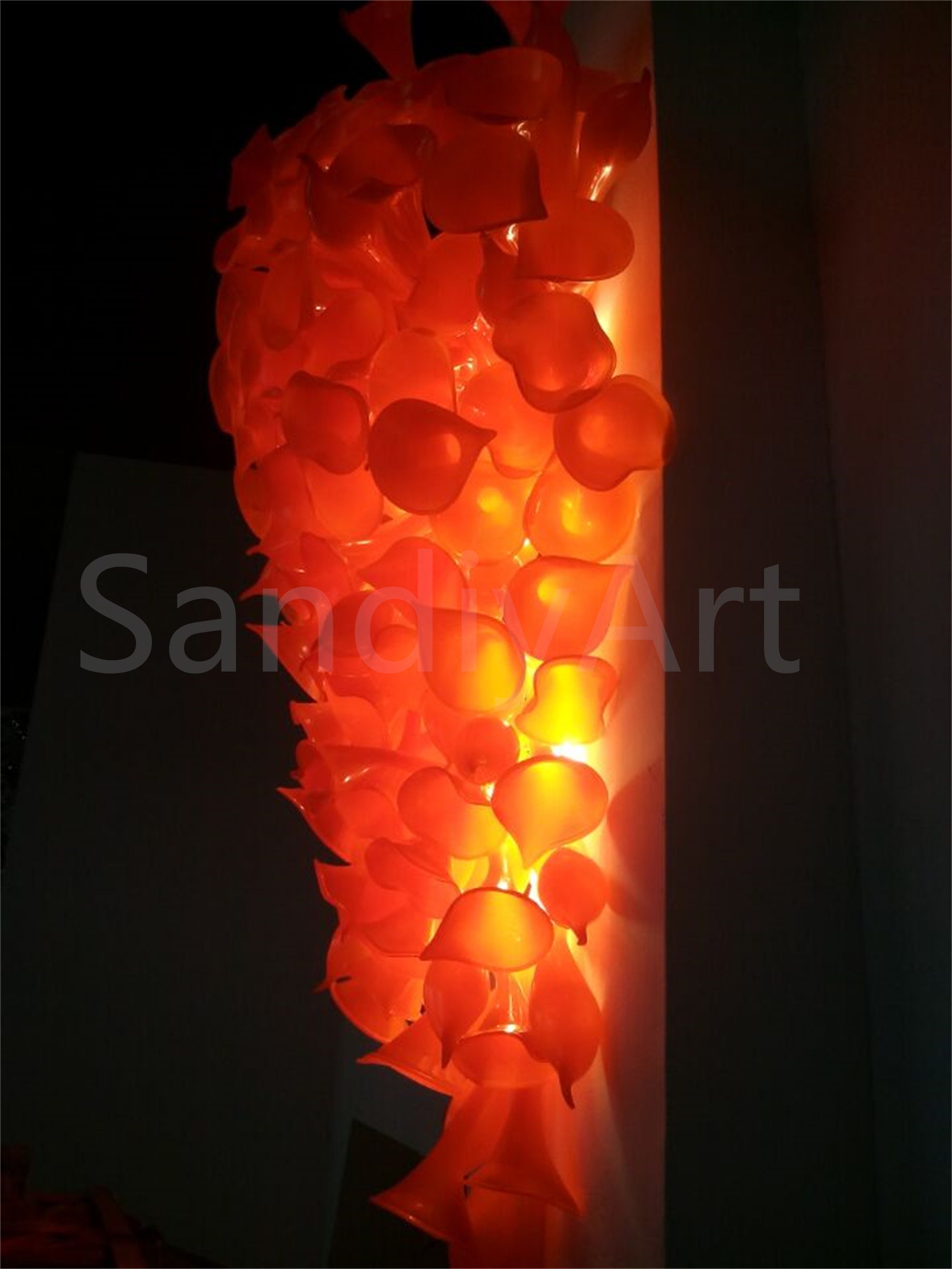 Fire Blood Red Blown Glass Wall Lighting Murano Glass Wall - Etsy