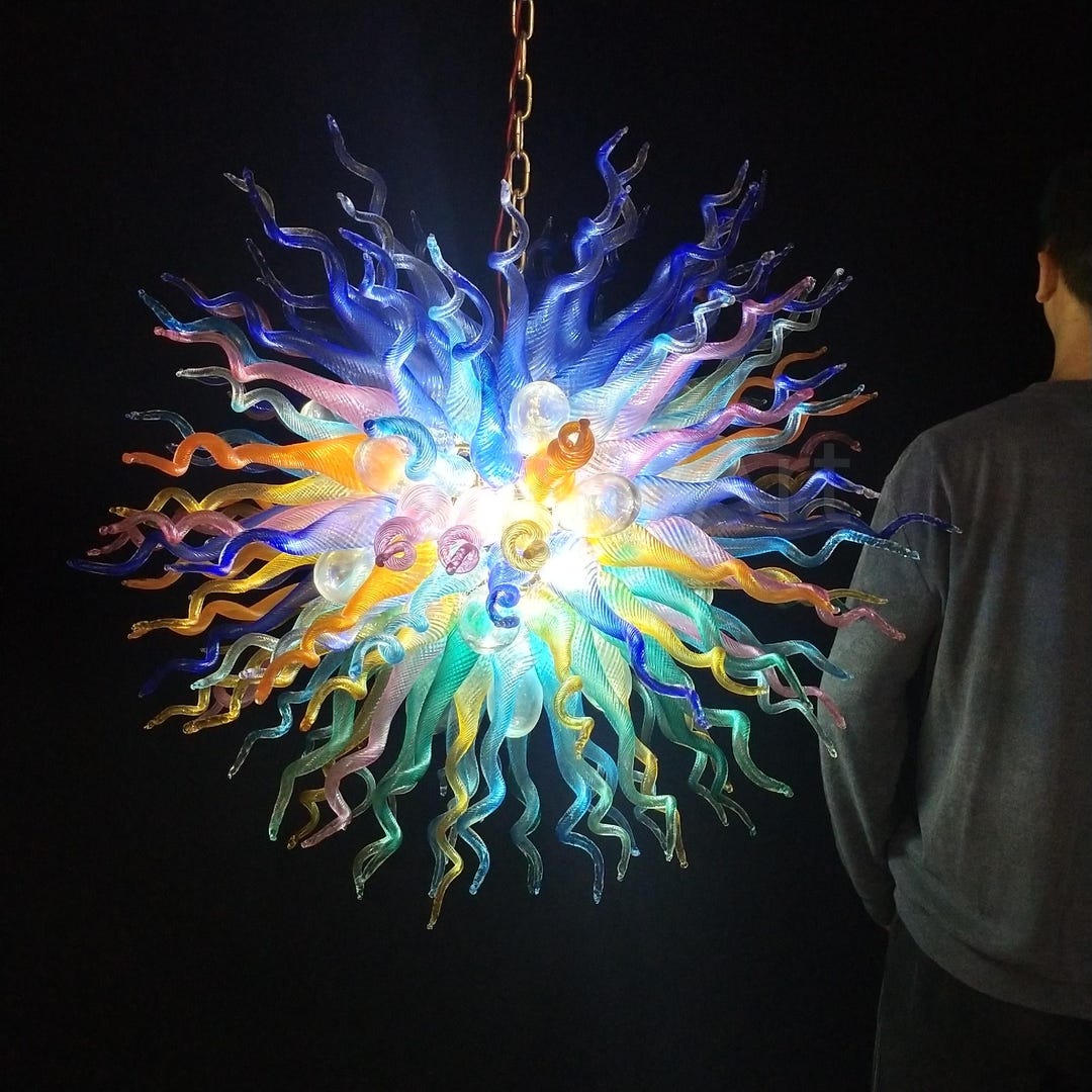 90cm Multicolor Hand Blown Art Glass Chandelier Diy Style Custom Design ...