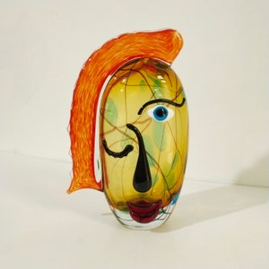 Hand Made Murano Glass Abstrat Face Statue Tabletop Decoration Business ...