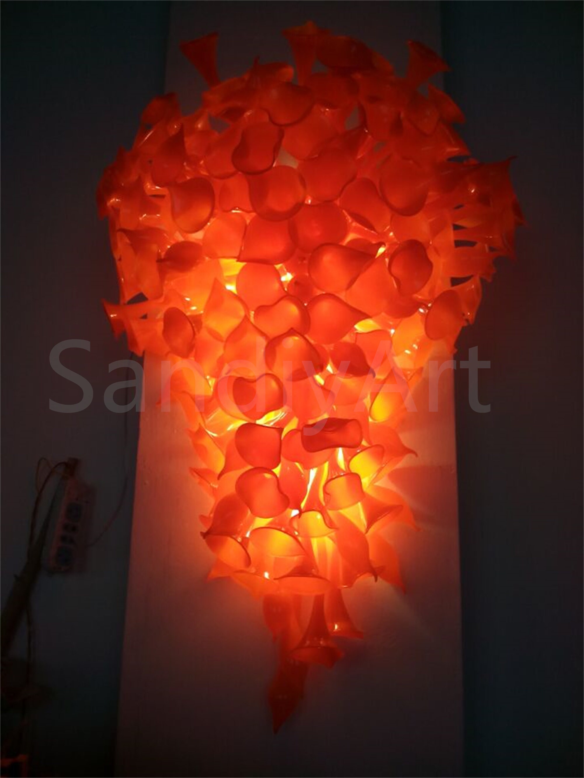 Fire Blood Red Blown Glass Wall Lighting Murano Glass Wall - Etsy