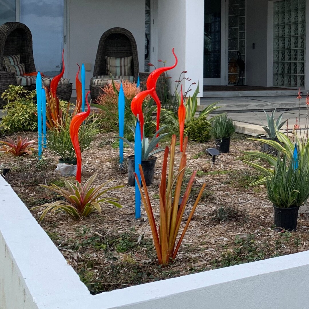 10pcs Red Swan Head Shape Glass Sculpture Garden Decoration Art - Etsy
